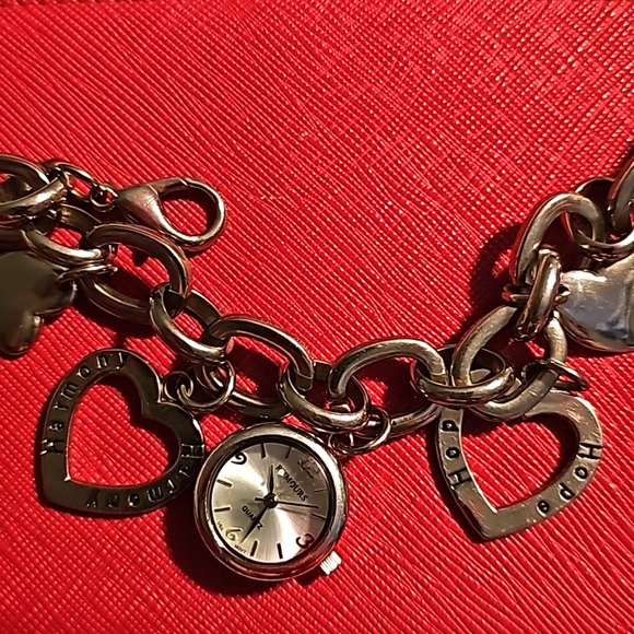 Rumours | Accessories | Designer Charm Bracelet Watch By Rumours Silver Lobster Claw Clasp ...